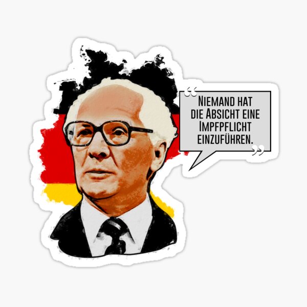 "Impfpflicht Erich Honecker" Sticker von eiwo87 | Redbubble