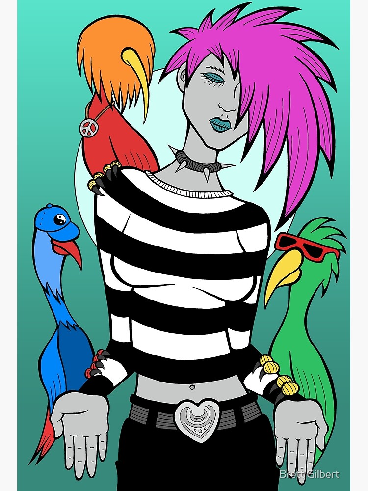 "Bird Goth Girl" Poster for Sale by bgilbert | Redbubble
