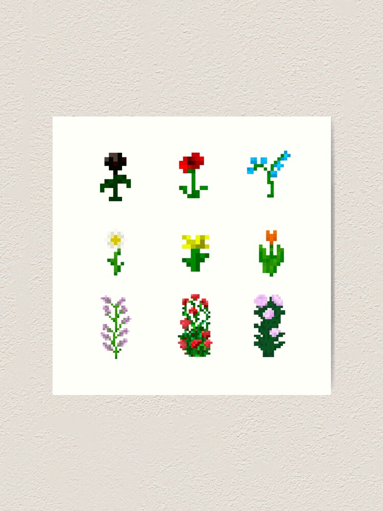 "Minecraft Flowers" Art Print for Sale by lucas-marshall | Redbubble