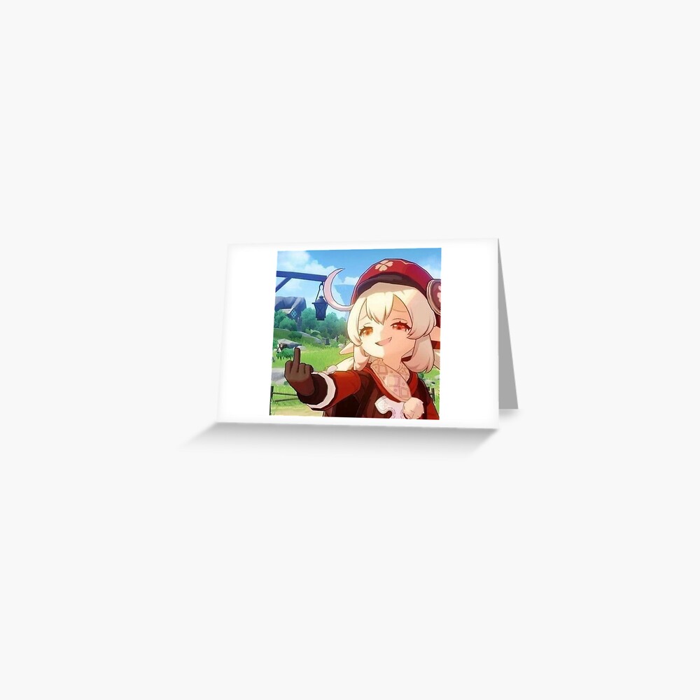 "klee genshin impact middle finger meme sticker " Greeting Card for ...