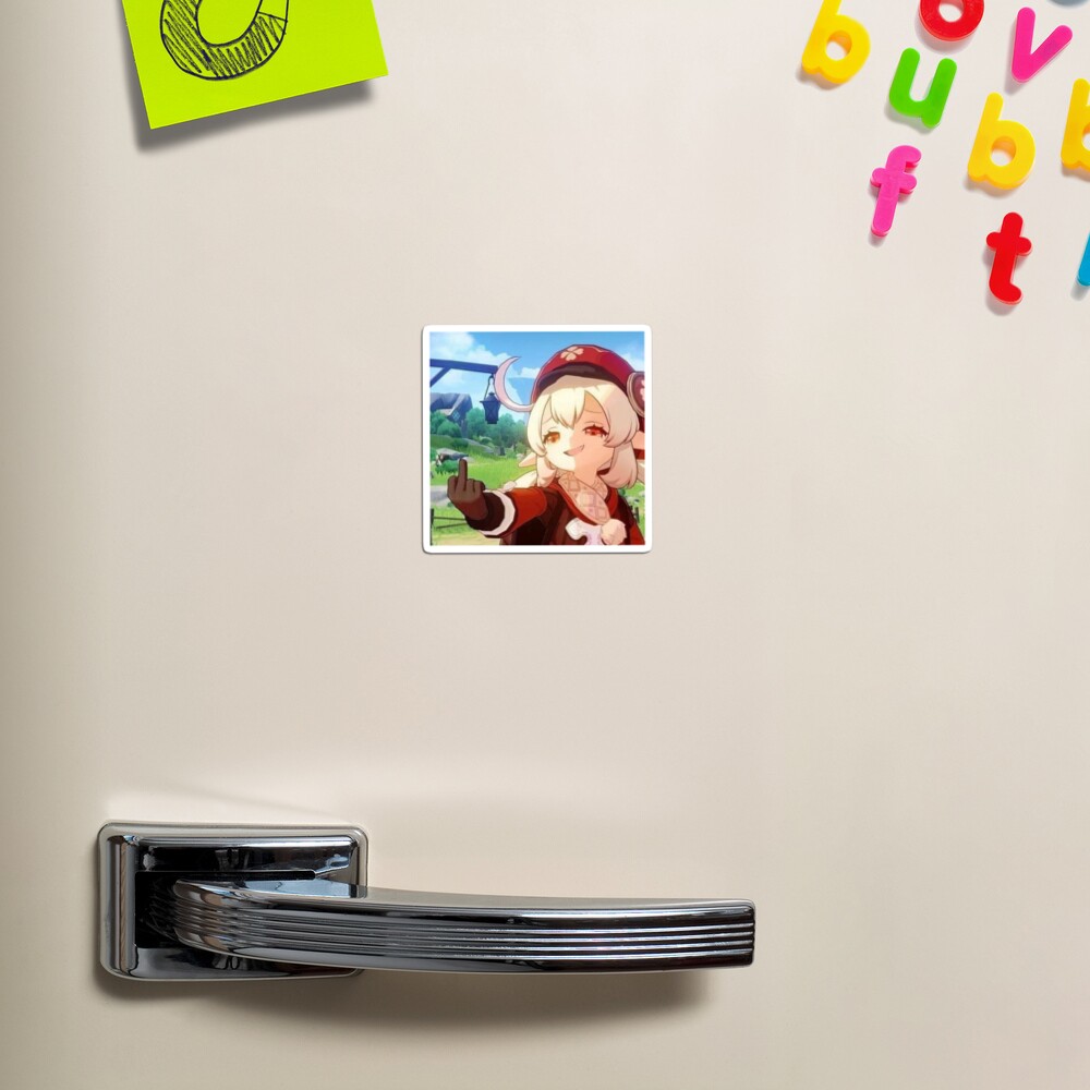 "klee genshin impact middle finger meme sticker " Magnet by ...