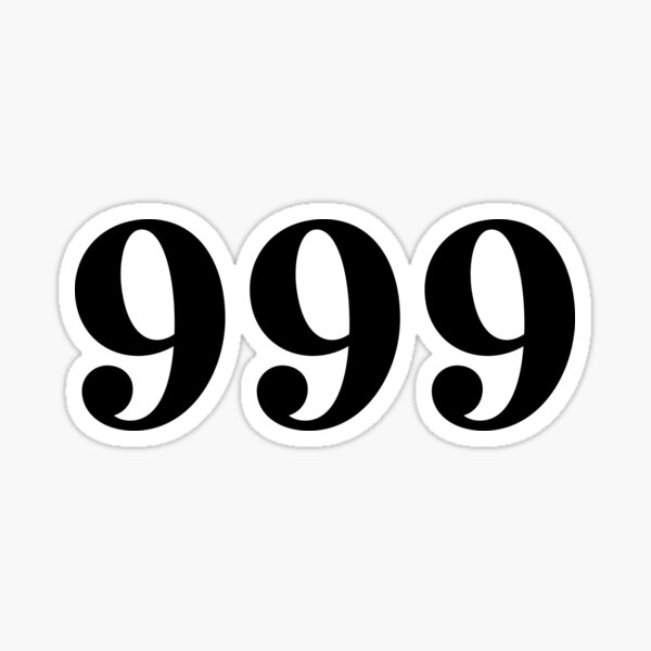 "999 angel number modern handwriting" Sticker for Sale by ...