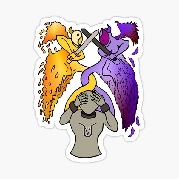 "Inner Conflict" Sticker for Sale by DrawnbyJosh | Redbubble