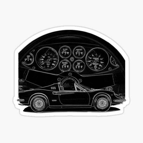 "Ferrari Dino 246 GTS Targa dash black" Sticker for Sale by outffocus ...