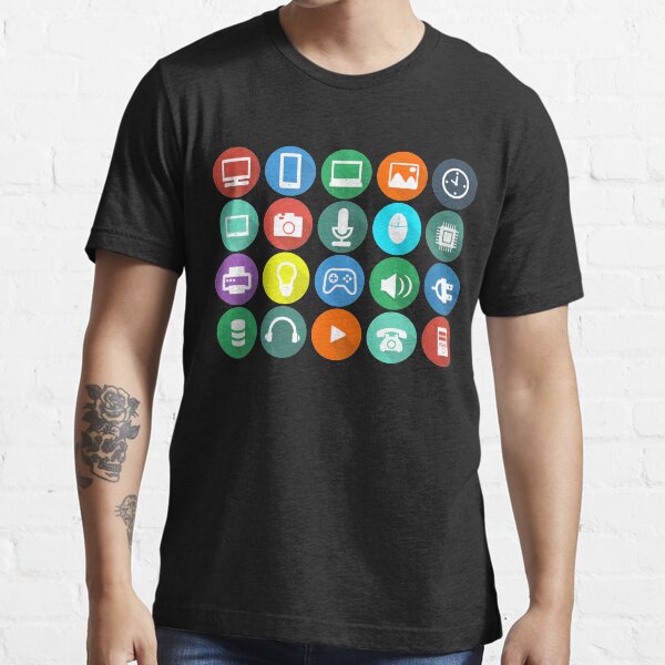 "MULTI ICONS" T-shirt for Sale by songket | Redbubble | multi icons t ...