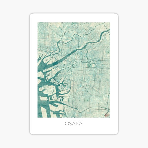 "Osaka Map Blue Vintage" Sticker for Sale by HubertRoguski | Redbubble