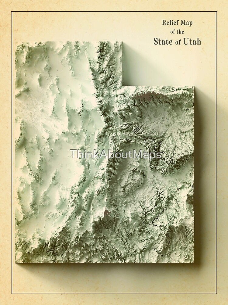 "Relief Map of Utah 3D digitally-rendered" Poster for Sale by ...
