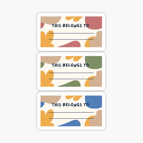 "this belongs to [blank] label sticker pack #2" Sticker for Sale by ...