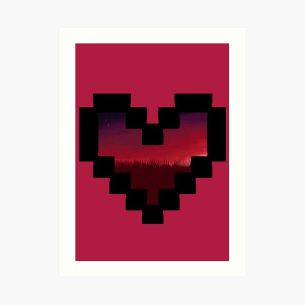 "Pixel Art x Digital Painting of Purple Sunset Landscape" Art Print for ...