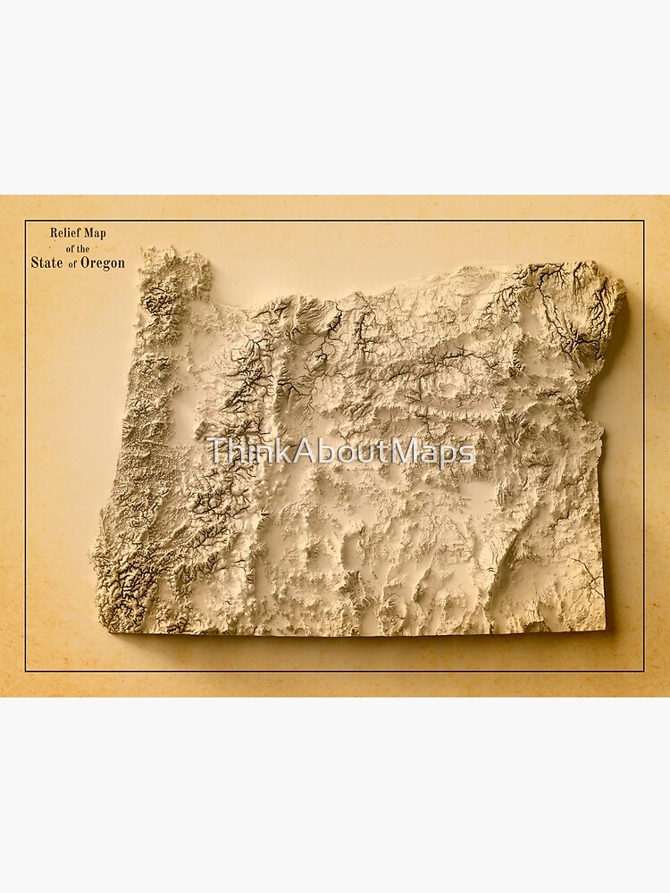 "Oregon State Relief Map 3D digitally-rendered" Poster for Sale by ...