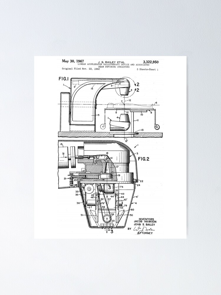 "Linear Accelerator (LINAC) Patent Design 1967" Poster for Sale by ...