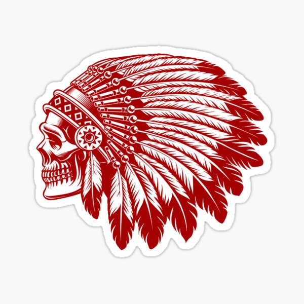 "Native American (red)" Sticker for Sale by CtlAltDel | Redbubble
