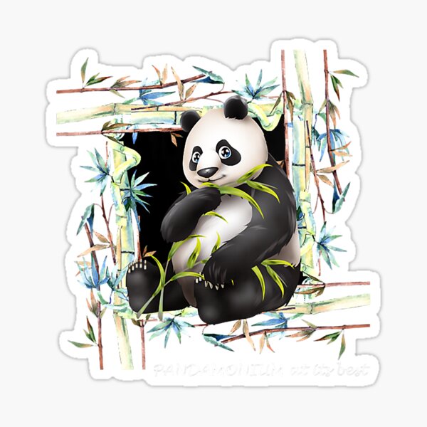 "Womens Cute Panda Pandamonuim Bamboo Tree " Sticker for Sale by ...