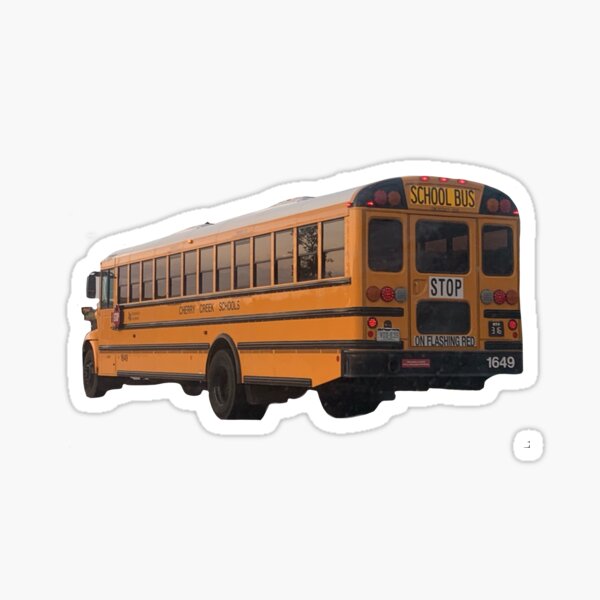 "School bus blue sky " Sticker for Sale by Ennigris | Redbubble