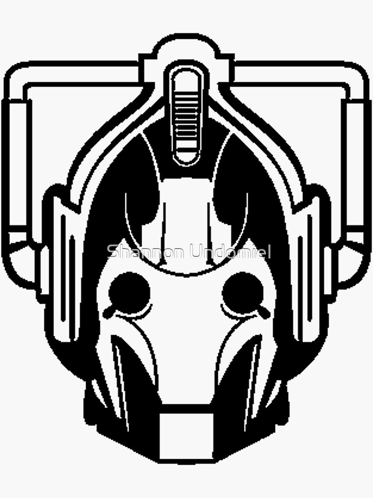 "Cyberman (black)" Sticker for Sale by xSadiax | Redbubble
