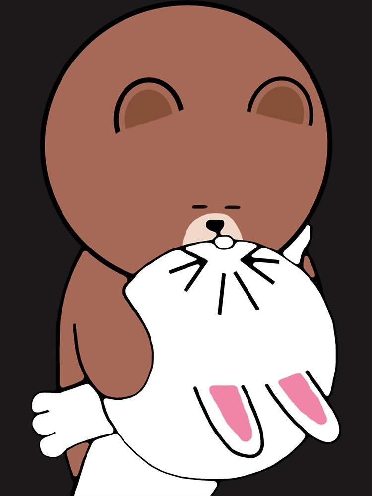 "Cute brown bear cony bunny rabbit the kiss" Art Print for Sale by ...