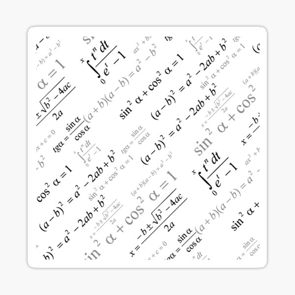 "Math Formula" Sticker for Sale by AcielElizabeth | Redbubble
