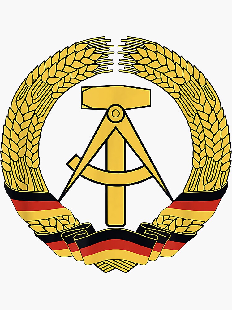 "GDR coat of arms German Democratic Republic flag east" Sticker for ...
