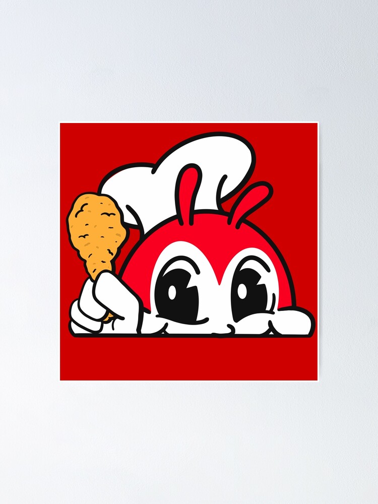"JOLLIBEE PEEKING CUTE CHICKEN JOY FILIPINO STICKER" Poster for Sale by ...