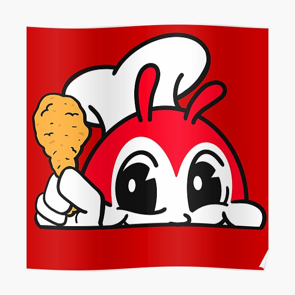 "JOLLIBEE PEEKING CUTE CHICKEN JOY FILIPINO STICKER" Poster by aydapadi ...