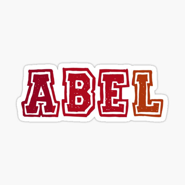 "ABEL" Sticker for Sale by ruviogevio | Redbubble