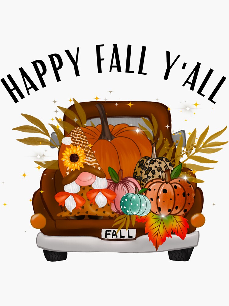 "Happy Fall Yall Truck Filled With Pumpkins | Fall and Halloween Vibes ...