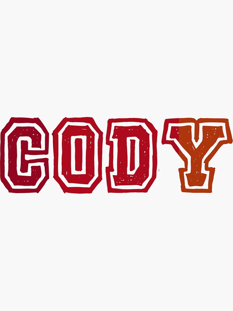 "CODY" Sticker for Sale by ruviogevio | Redbubble