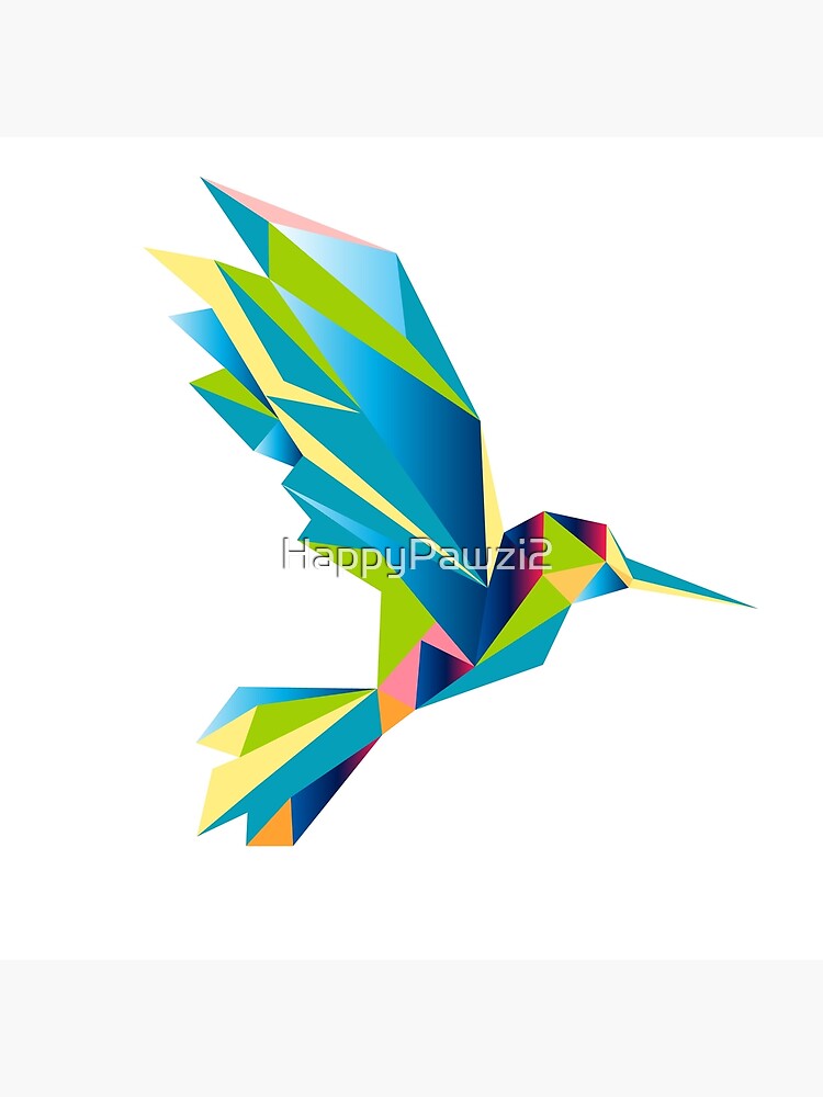 "Polygon Hummingbird Abstract Art" Poster for Sale by HappyPawzi2 ...