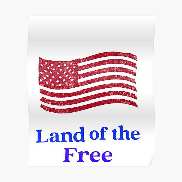 "The American Flag Land of the Free" Poster for Sale by adamajd | Redbubble
