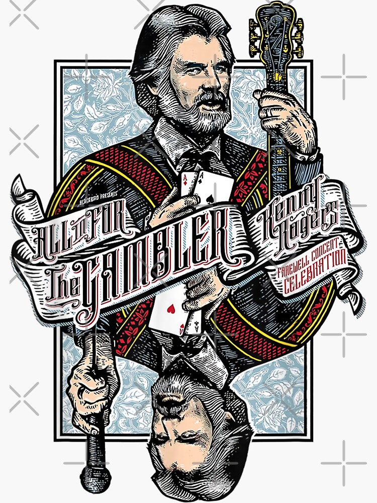 "Card Kenny Rogers Retro Outlaw Tribute" Sticker for Sale by ...