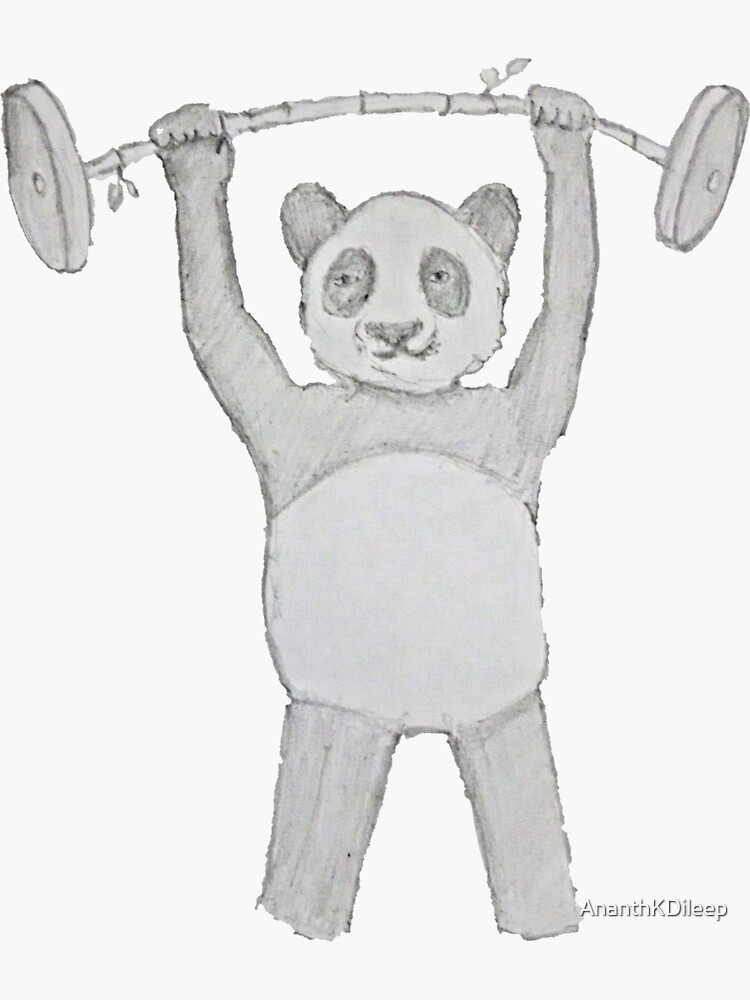"Panda Working Out" Sticker for Sale by AnanthKDileep | Redbubble