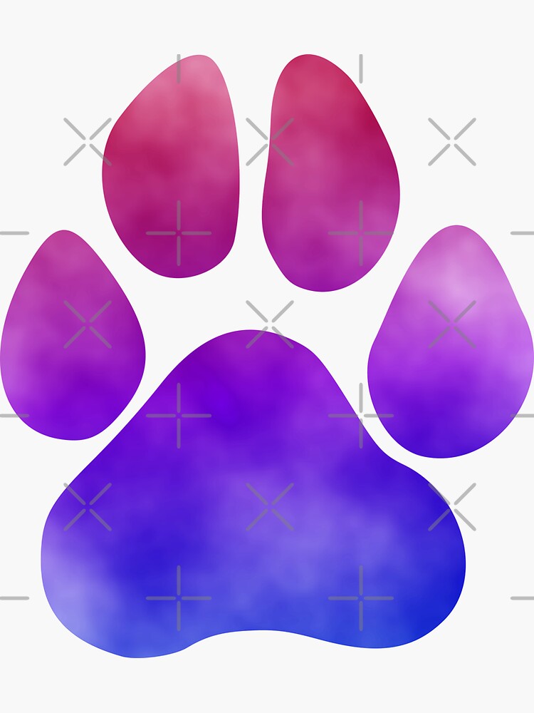 "Subtle Abstract Watercolour Bisexual Pride Flag Paw Print" Sticker for ...