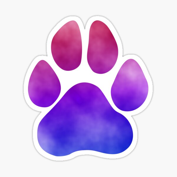 "Subtle Abstract Watercolour Bisexual Pride Flag Paw Print" Sticker for ...