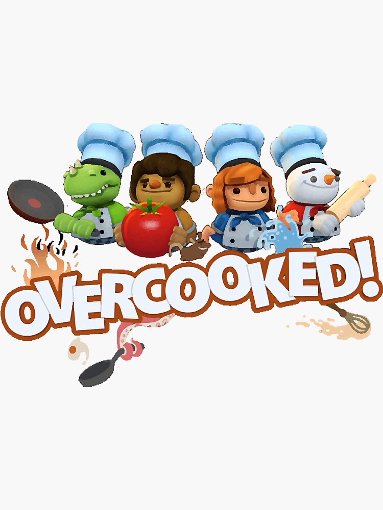 "Overcooked Logo video game" Sticker for Sale by Donarner | Redbubble