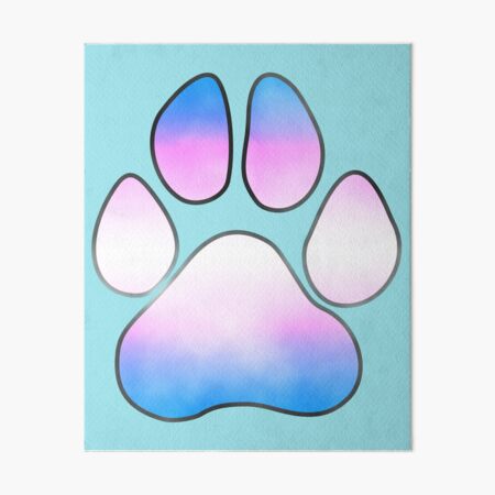 "Subtle Abstract Watercolour Transgender Pride Flag Paw Print" Art ...