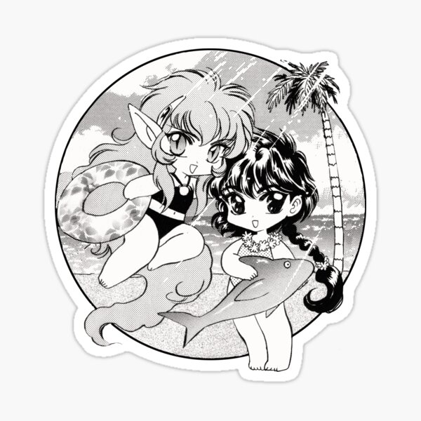 "Manga Anime chibi at the beach" Sticker by Hexagonart | Redbubble