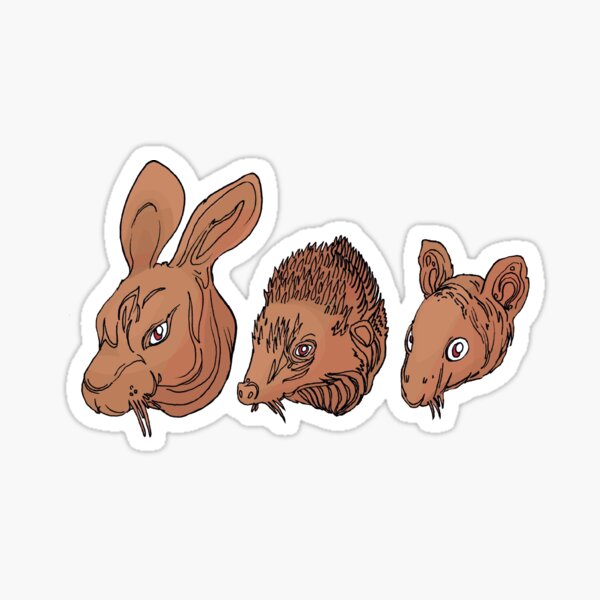 "Monaco National Animals: Hare, Hedgehog, Wood Mouse" Sticker for Sale ...