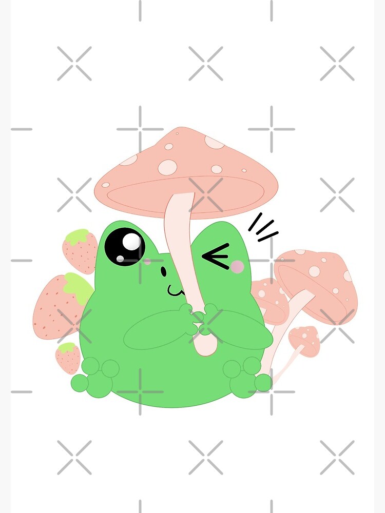 "Kawaii Frog Mushroom Umbrella Farmcore Chibi Cottagecore Aesthetic ...