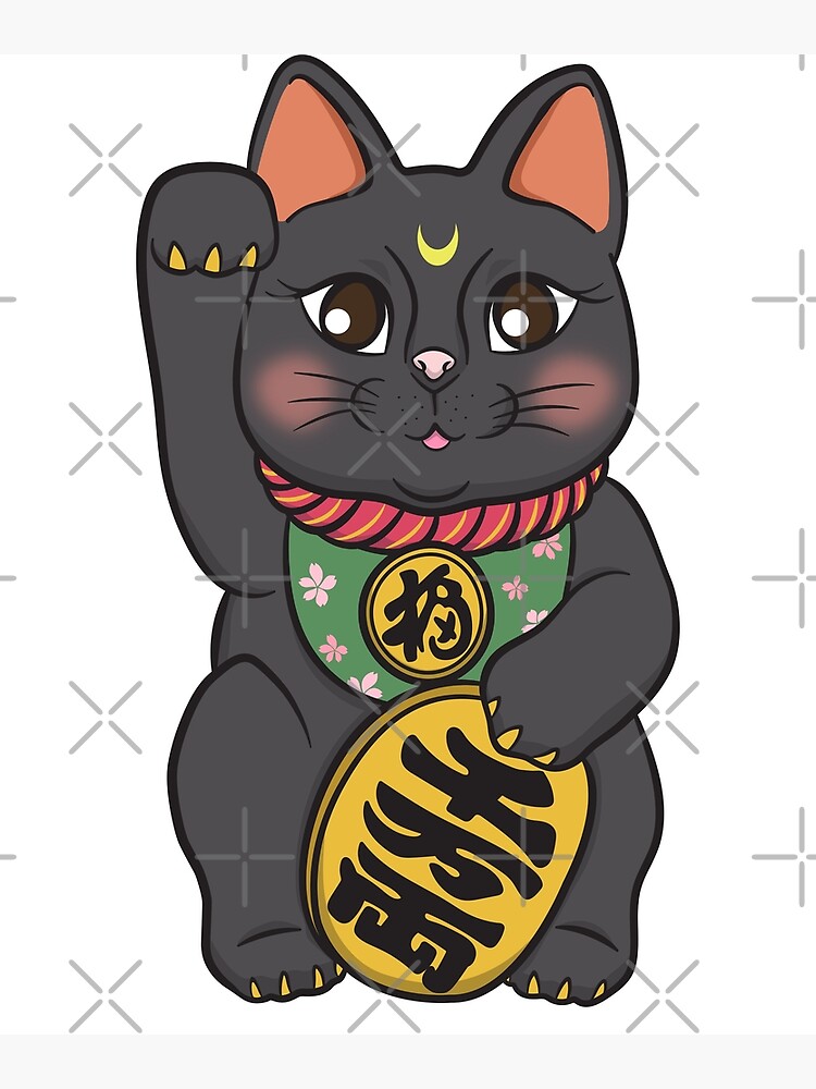 "Cute Japanese Maneki neko - Sailor moon" Art Print by CapybaraCouple ...