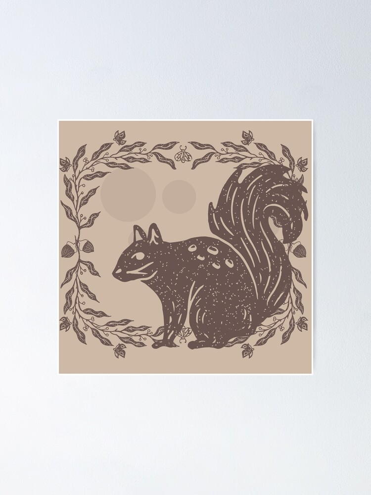 "Aesthetic Cottagecore Woodland Creature Cute Squirrel" Poster for Sale ...