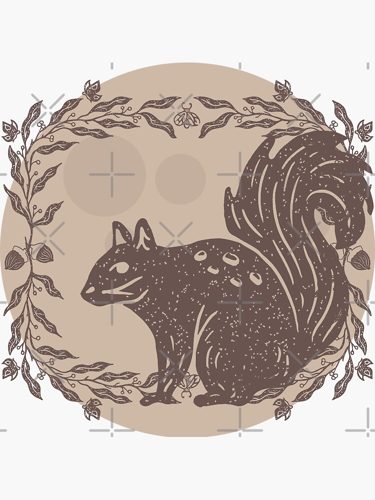 "Aesthetic Cottagecore Woodland Creature Cute Squirrel" Sticker by ...