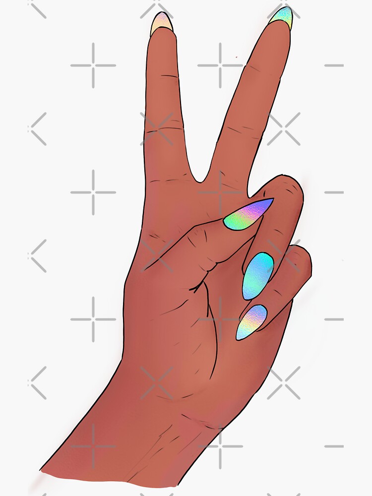 "Hand Peace Sign" Sticker for Sale by savanamms6 | Redbubble