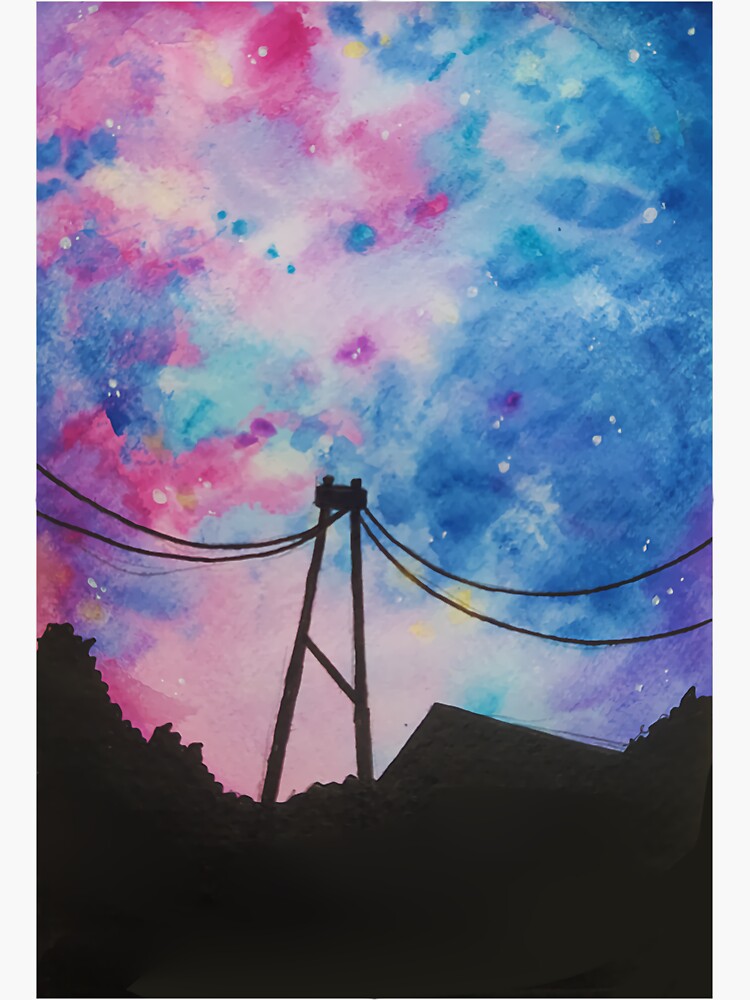 "Watercolor Starscape Painting " Sticker for Sale by KamilloVandor ...