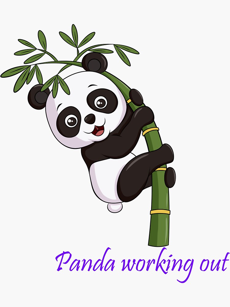 "Panda working out" Sticker for Sale by PWCDilshan | Redbubble
