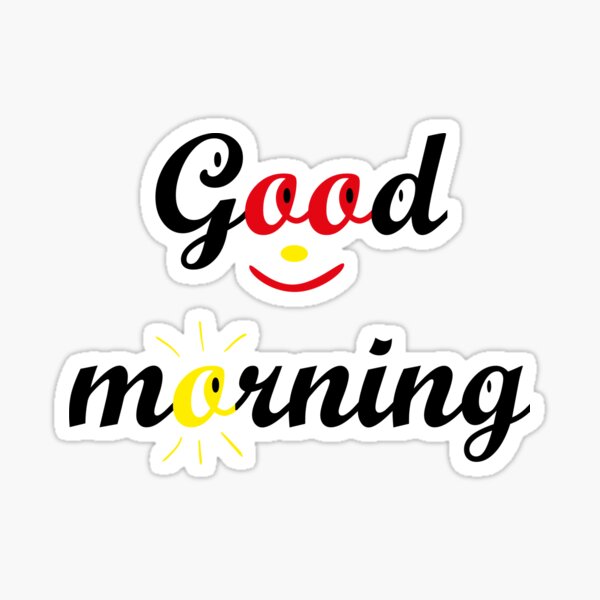 "Good morning- calligraphy- sun and smile " Sticker for Sale by BayanDU ...