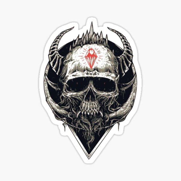 "Demon Skull" Sticker for Sale by DesignGoblins | Redbubble
