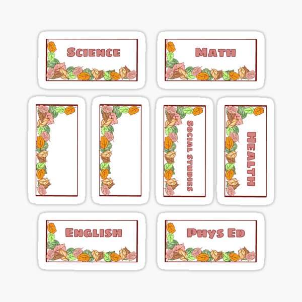 "Fall Leaves Grades 7&8 School Subjects Fall Color Scheme - Sticker ...