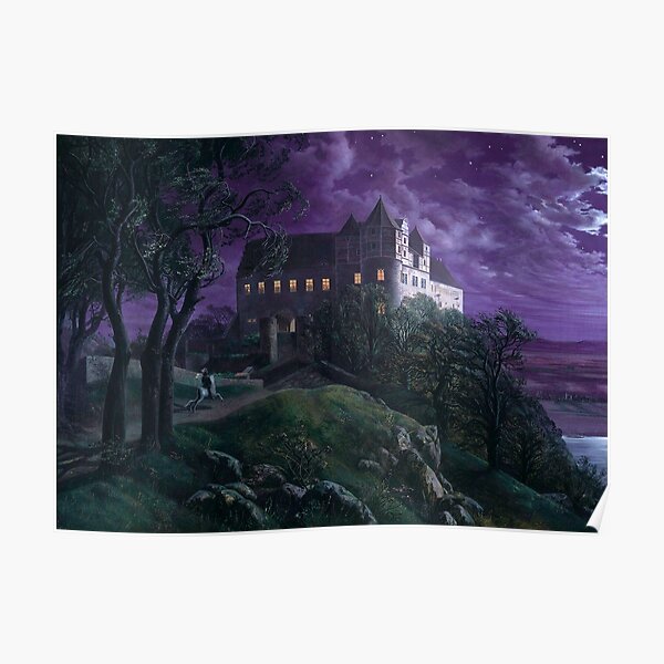 "Scharfenberg Castle at Night (Gothic Castle), by Ernst Ferdinand Oehme ...