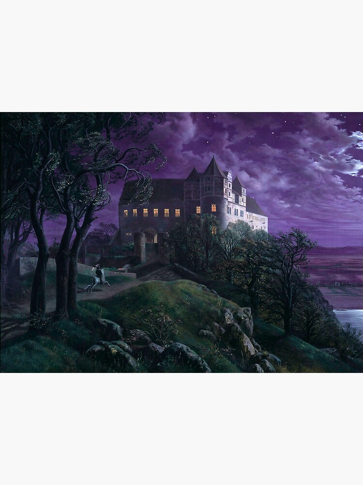 "Scharfenberg Castle at Night (Gothic Castle), by Ernst Ferdinand Oehme ...