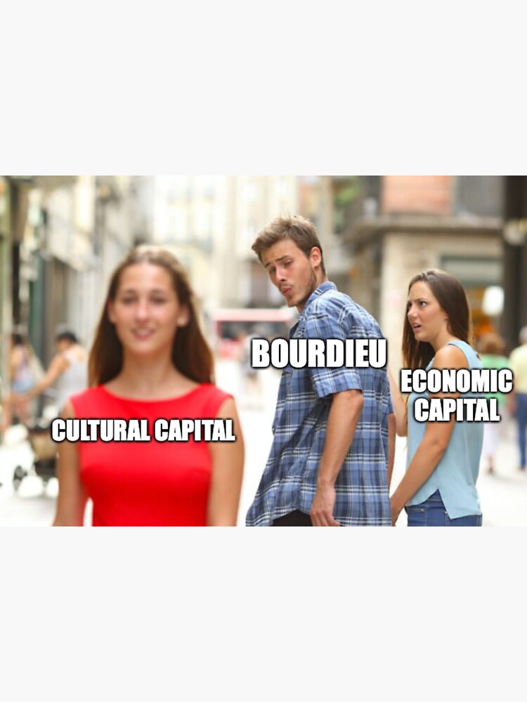 Pegatina con la obra «Pierre Bourdieu Sociología Meme» de ...